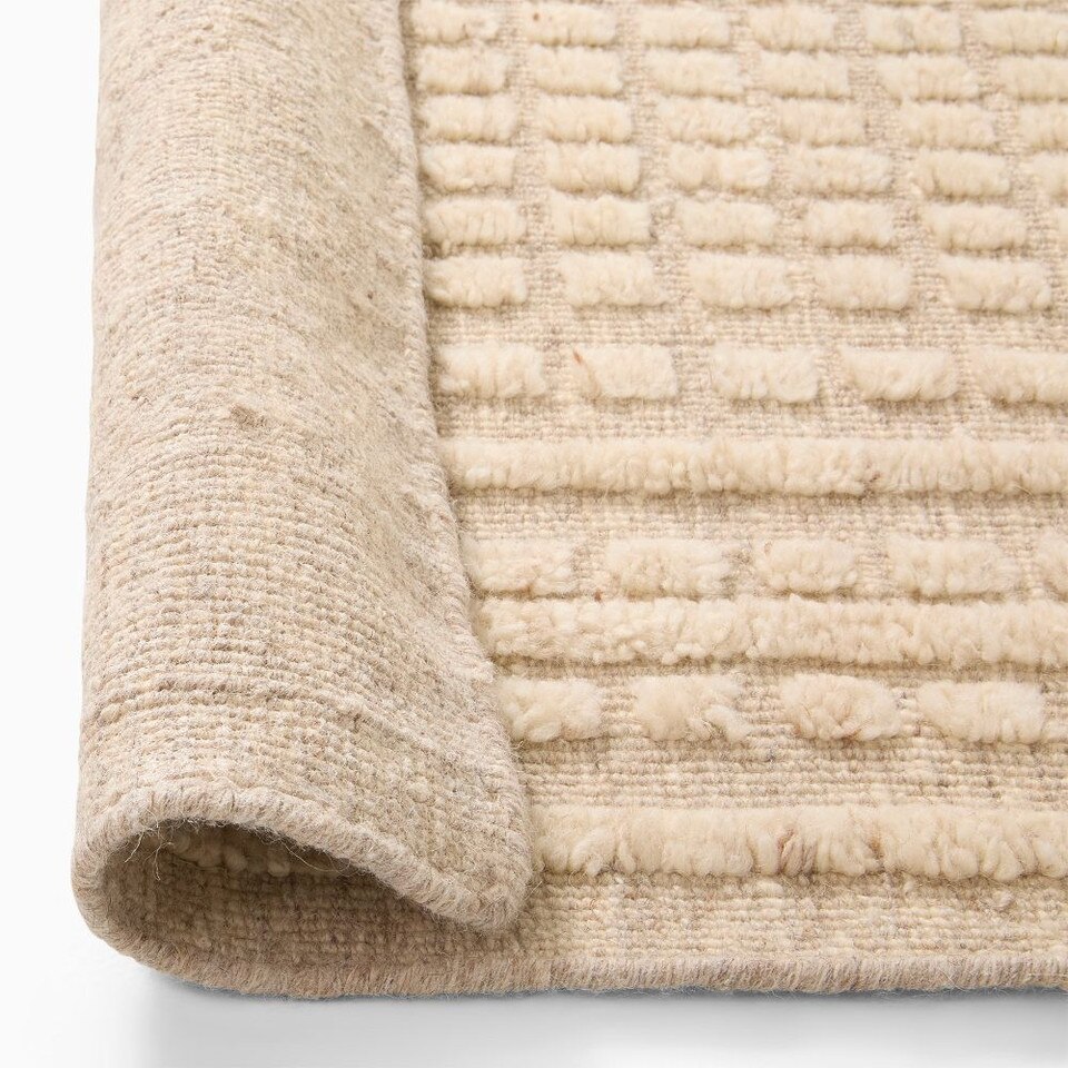 Loomed Grid Wool Rug | West Elm UK