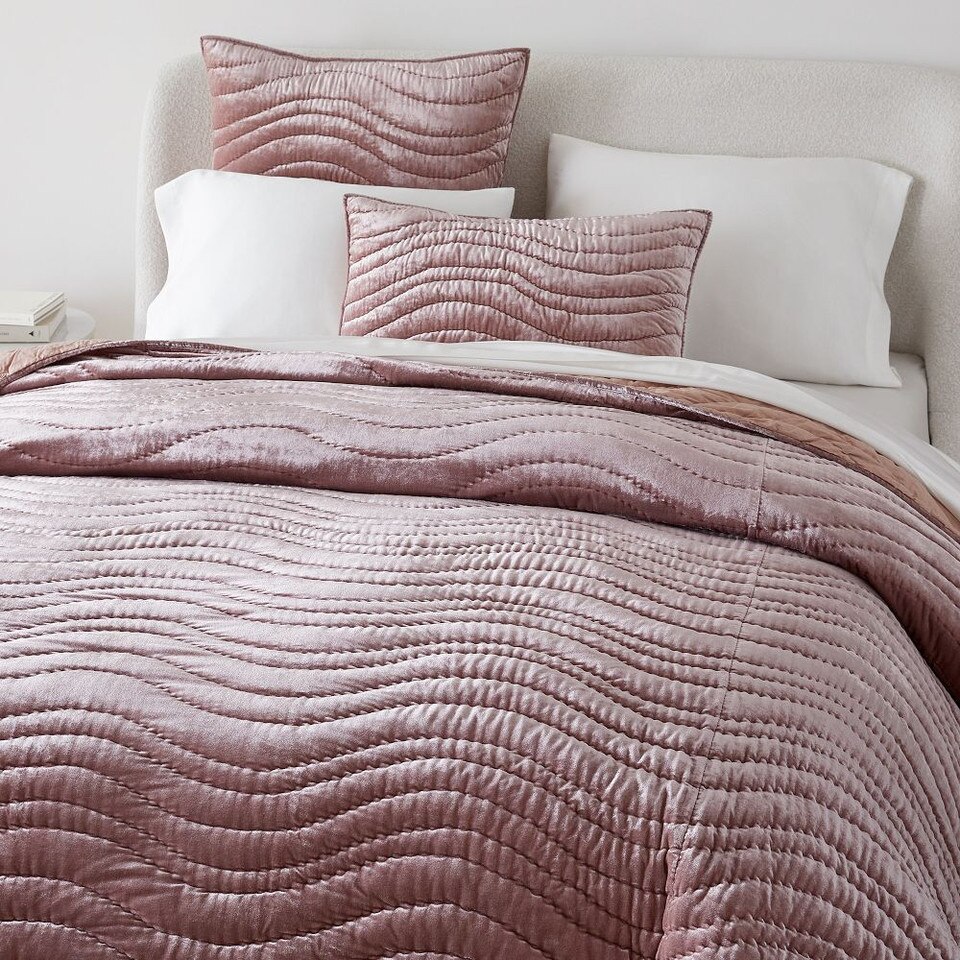 Lush Velvet Wave Quilt & Shams | West Elm UK