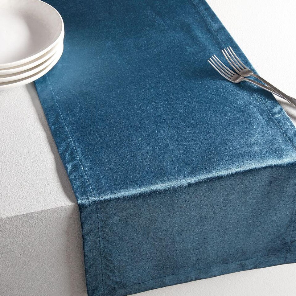 Lustre Velvet Solid Runner | West Elm UK