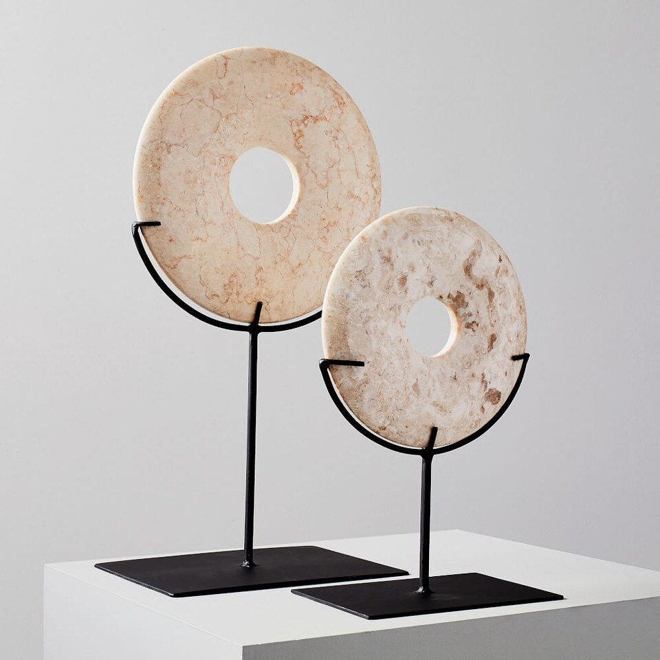 White Marble Disc on Stand | West Elm UK