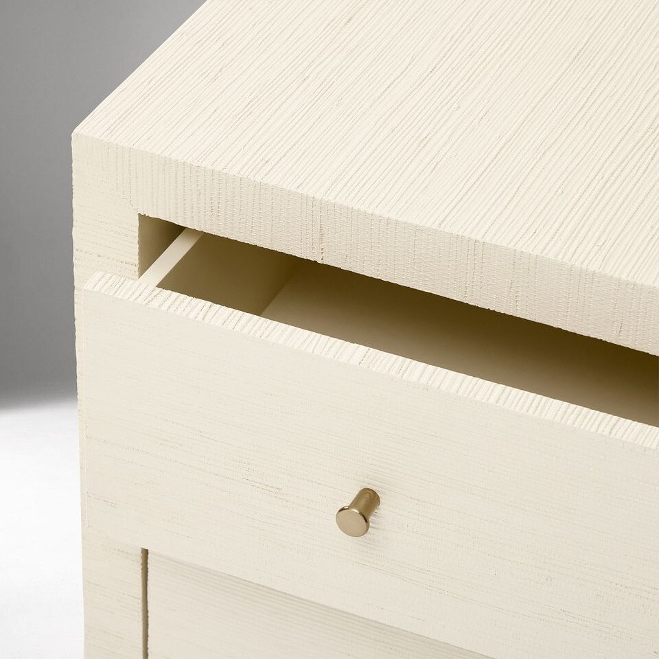Mayson Painted Grasscloth Bedside Table (46 cm) | West Elm UK