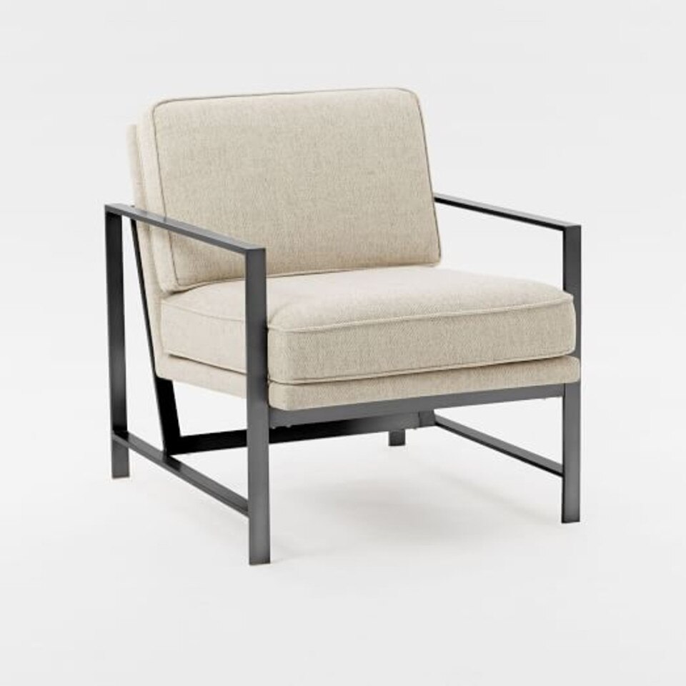 Metal Frame Upholstered Armchair | West Elm UK