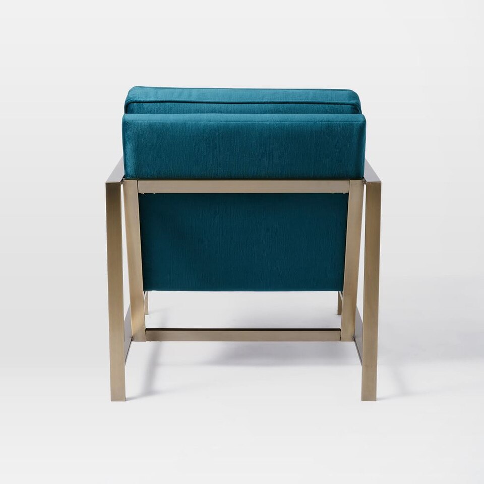 Metal Frame Upholstered Chair - Celestial Blue | west elm United Kingdom