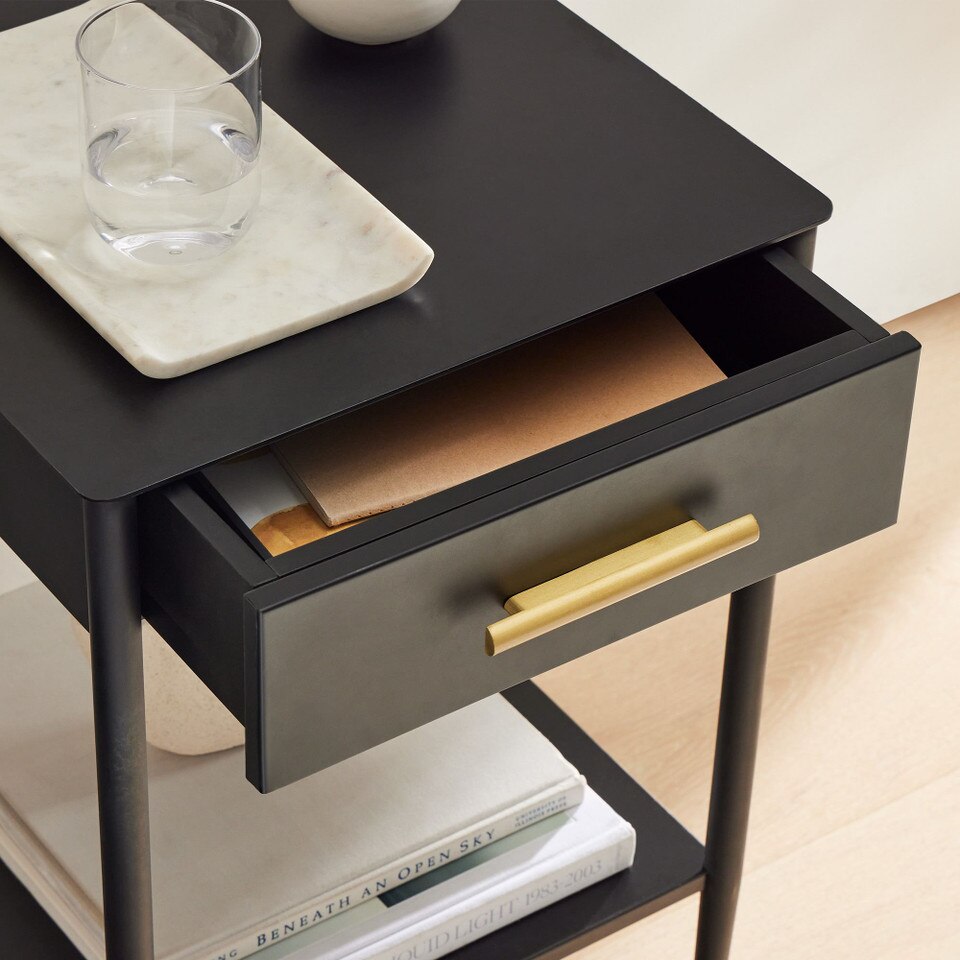 Metalwork Bedside Table - Modern Industrial Design | West Elm UK