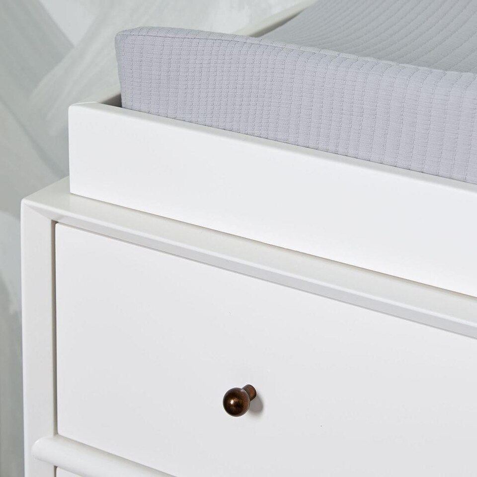Mid-Century 3-Drawer Changing Table - White | West Elm UK