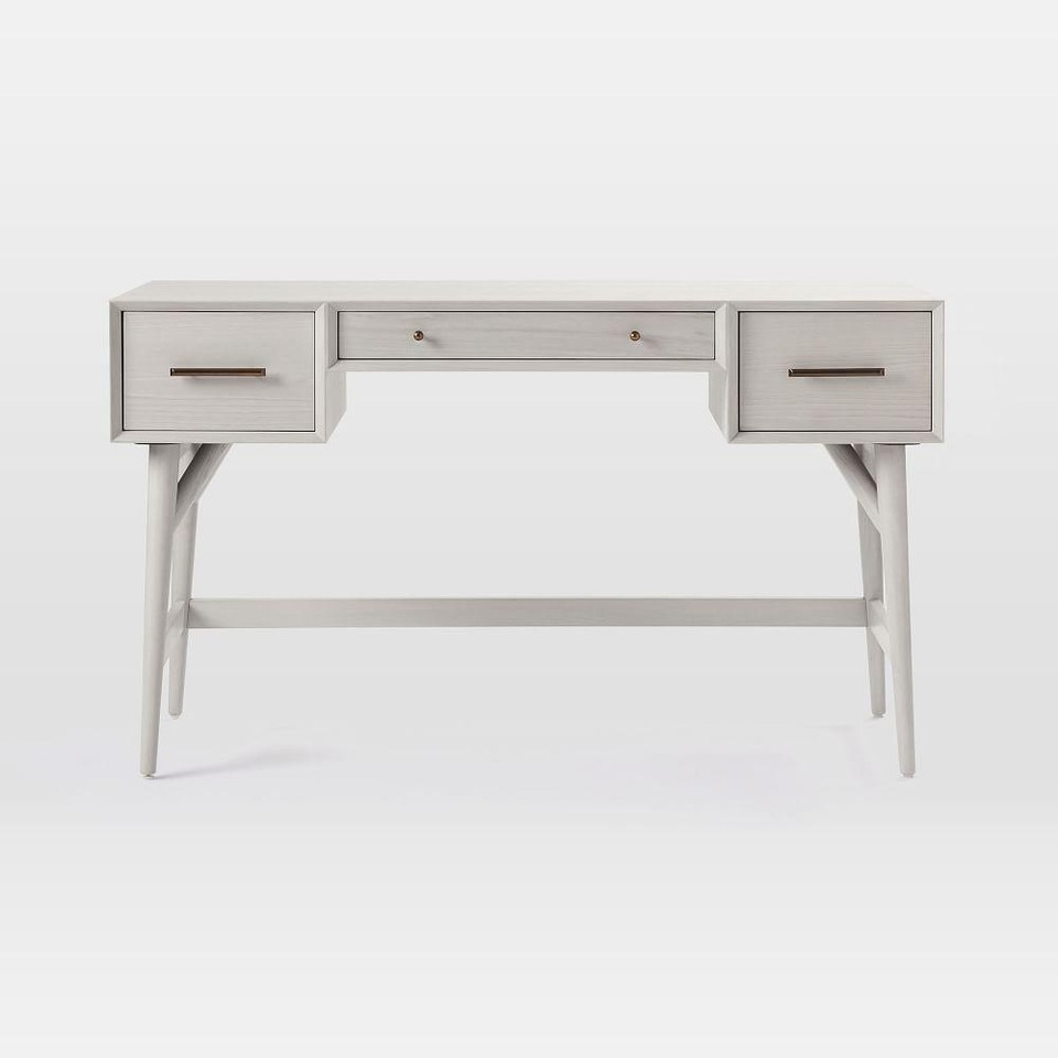 Mid-Century Desk - Pebble | west elm United Kingdom