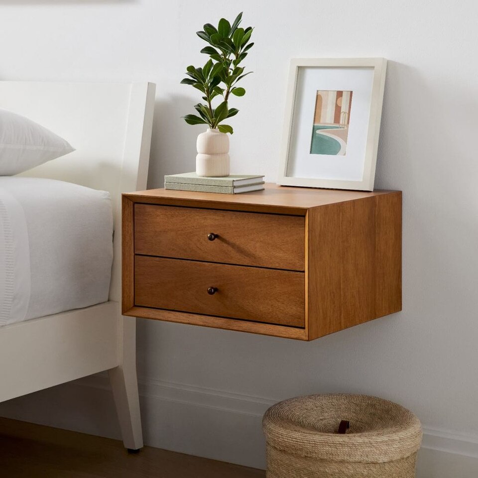 Mid-Century Wall Mounted Bedside Table - Acorn | west elm United Kingdom
