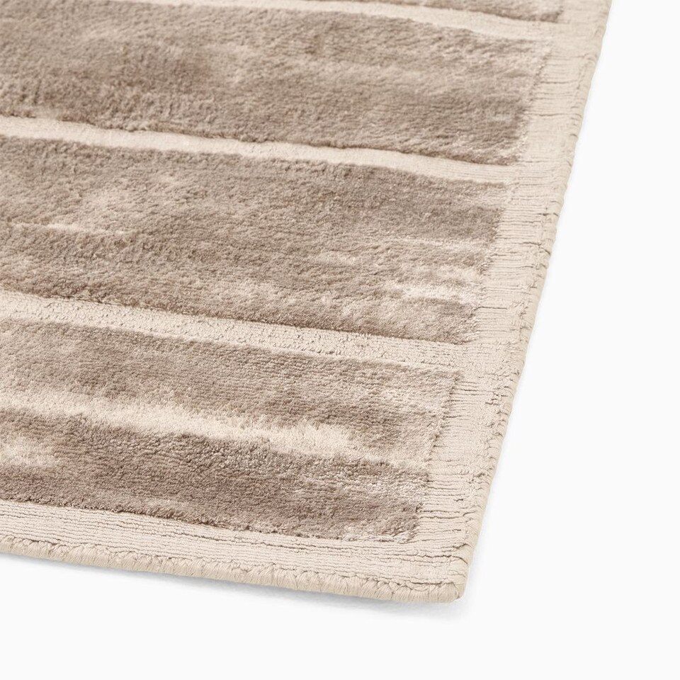 Modern Bands TENCEL™ Rug - West Elm UK