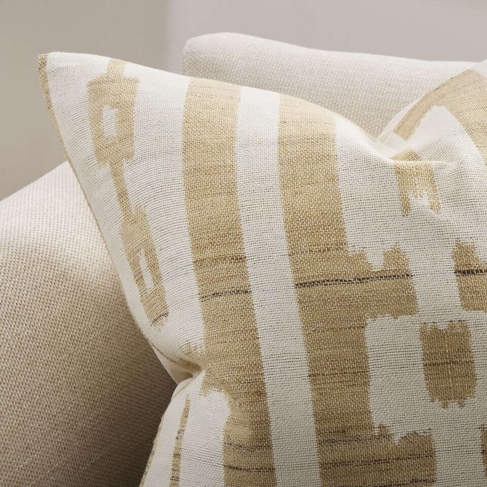 Modern Ikat Cushion Cover - Artisanal Cotton-Silk Blend | West Elm UK