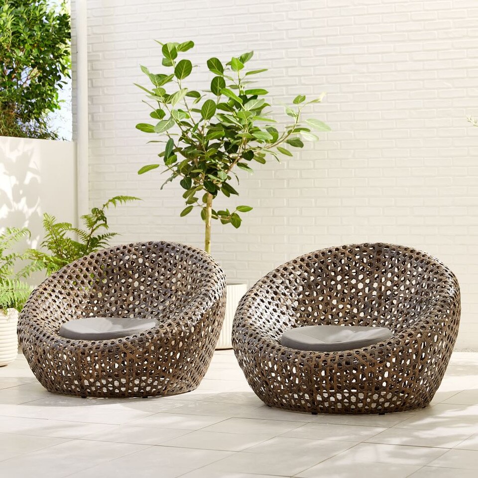 Montauk Outdoor Nest Chair - Antique Palm - West Elm UK