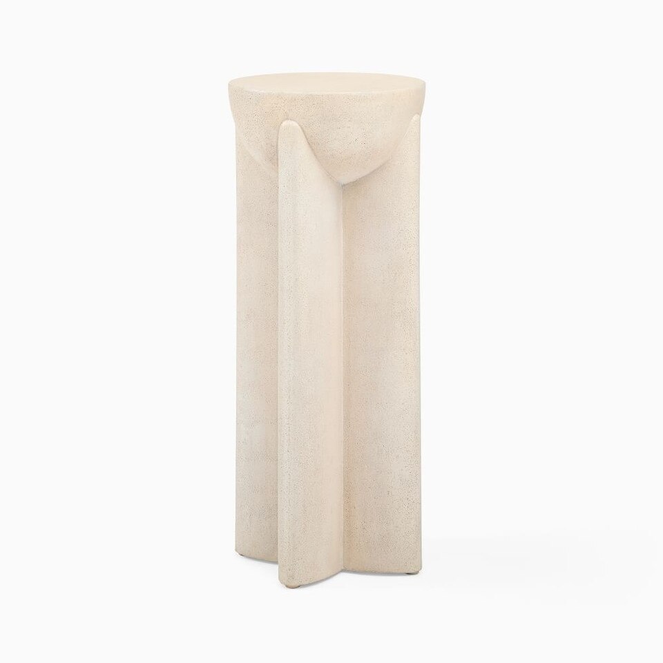 Monti Lava Stone Pedestal Side Table (14") | West Elm UK