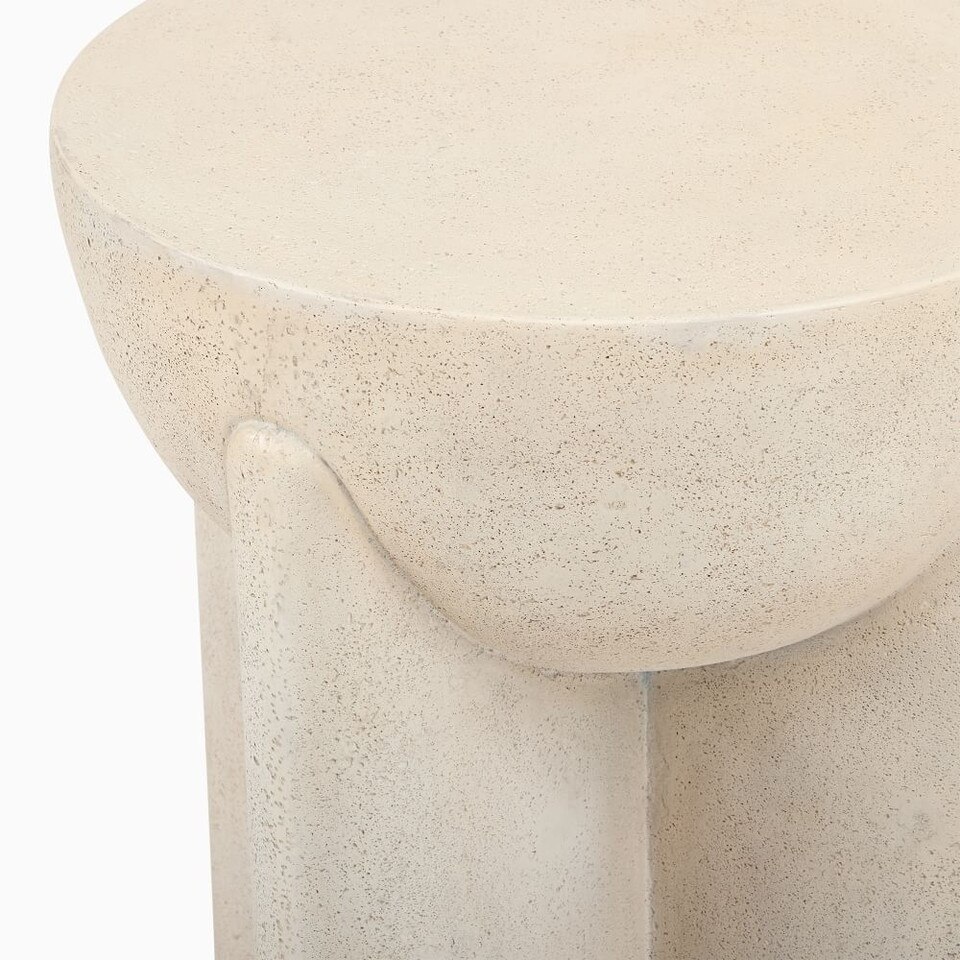 Monti Lava Stone Pedestal Side Table (14") | West Elm UK