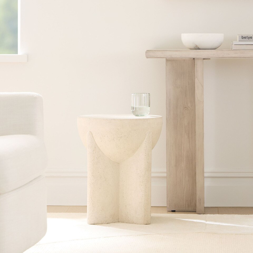 Monti Lava Stone Side Table (38 cm) - West Elm UK