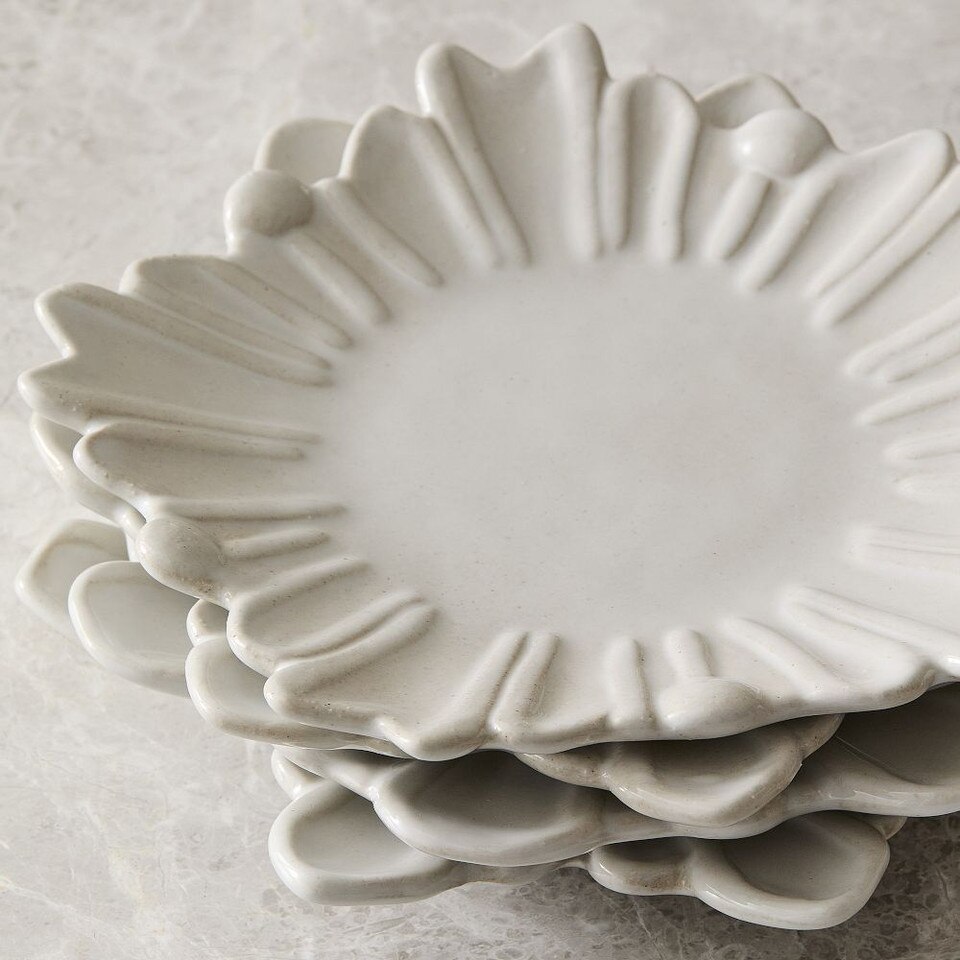 Neige Snowflake Ceramic Plates - Set of 4 | West Elm UK