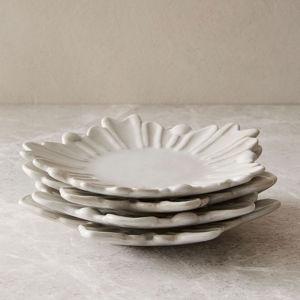 Neige Snowflake Ceramic Plates - Set of 4 | West Elm UK