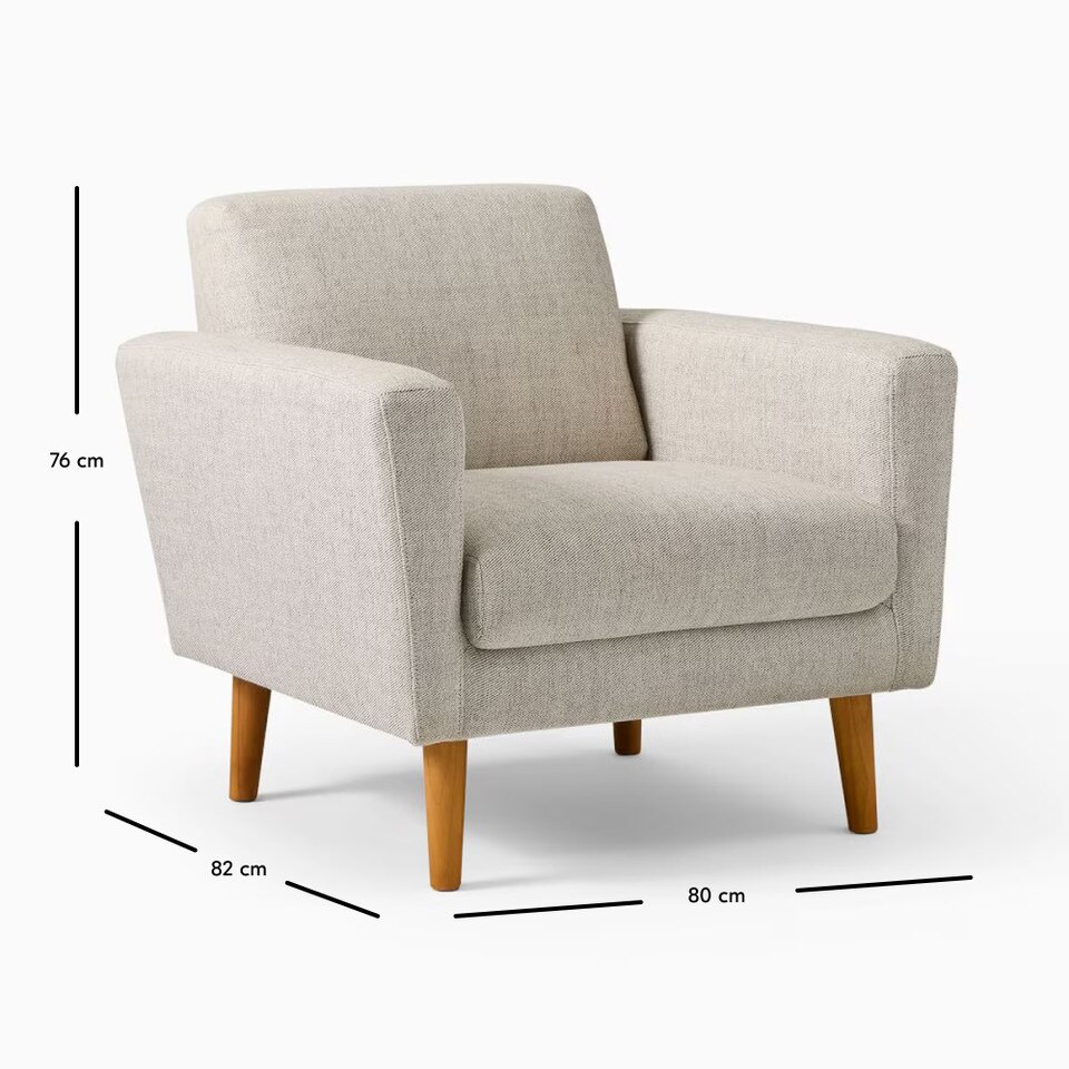 Oliver Armchair - Modern, Space-Saving Comfort | West Elm UK
