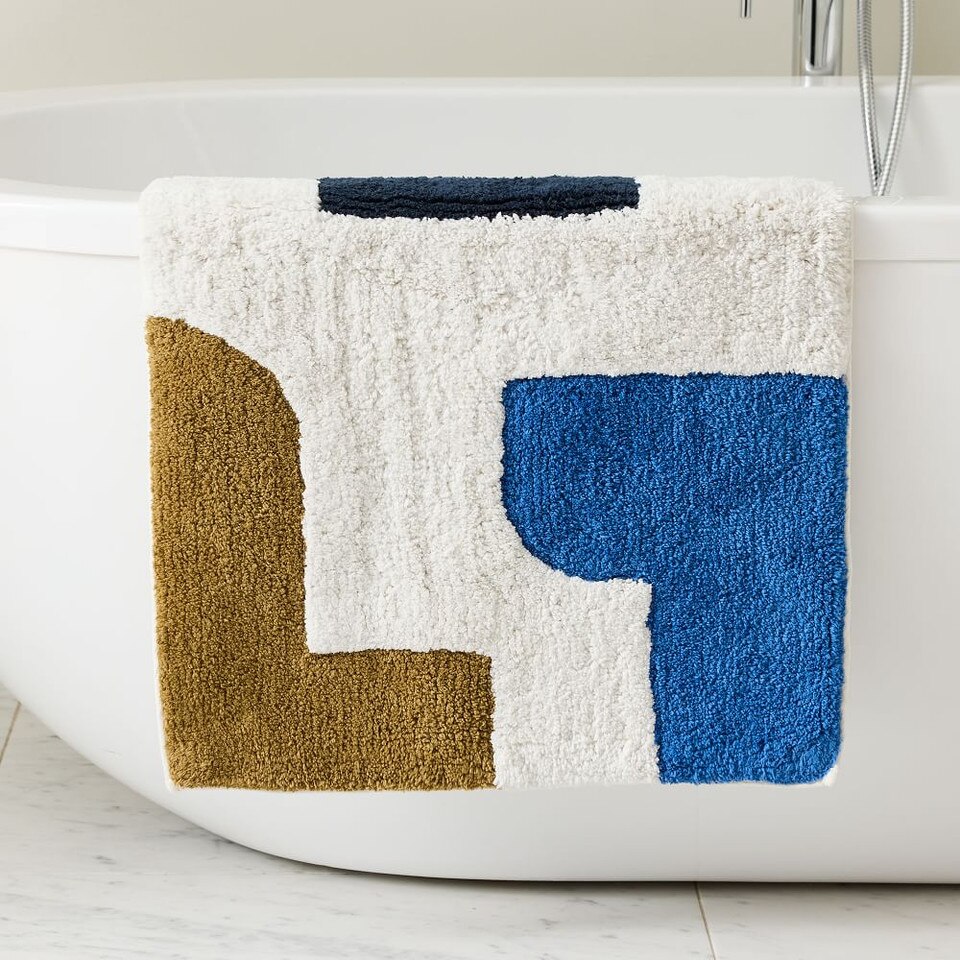 Organic Abstract Shapes Bath Mat | West Elm UK