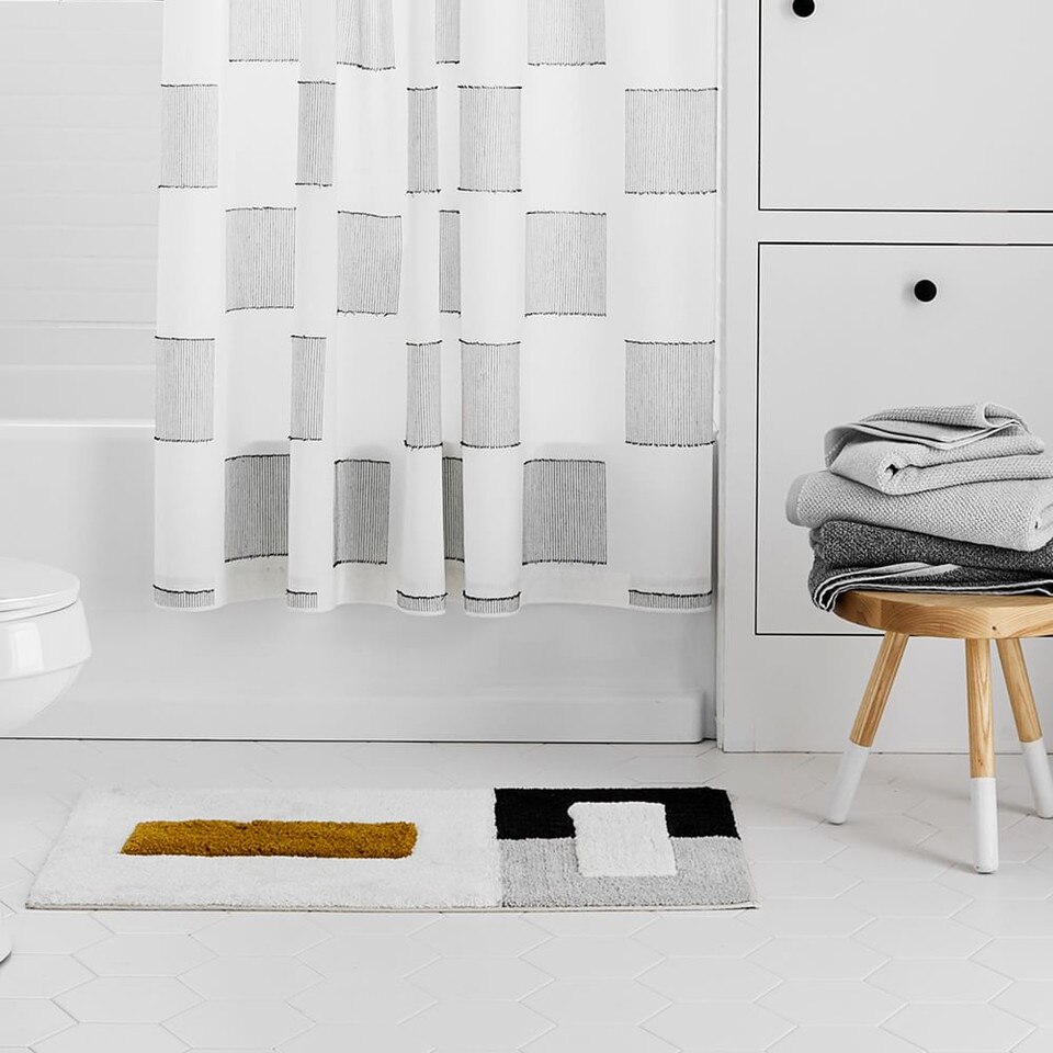 Organic Colourblock Bath Mat | west elm United Kingdom