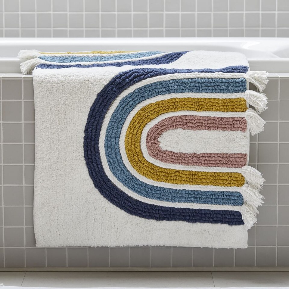 Organic Double Arch Bath Mat | West Elm UK