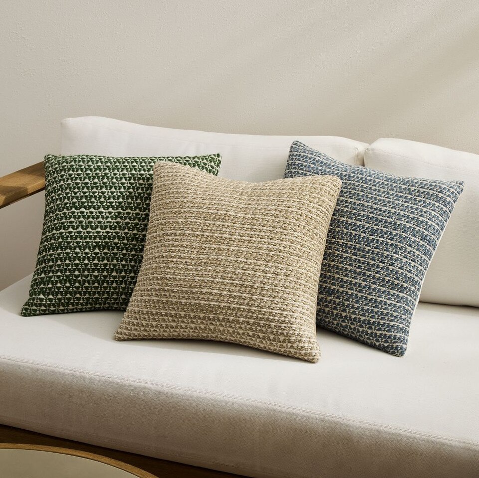 Outdoor Geo Texture Cushion - Modern Outdoor Decor | West Elm UK