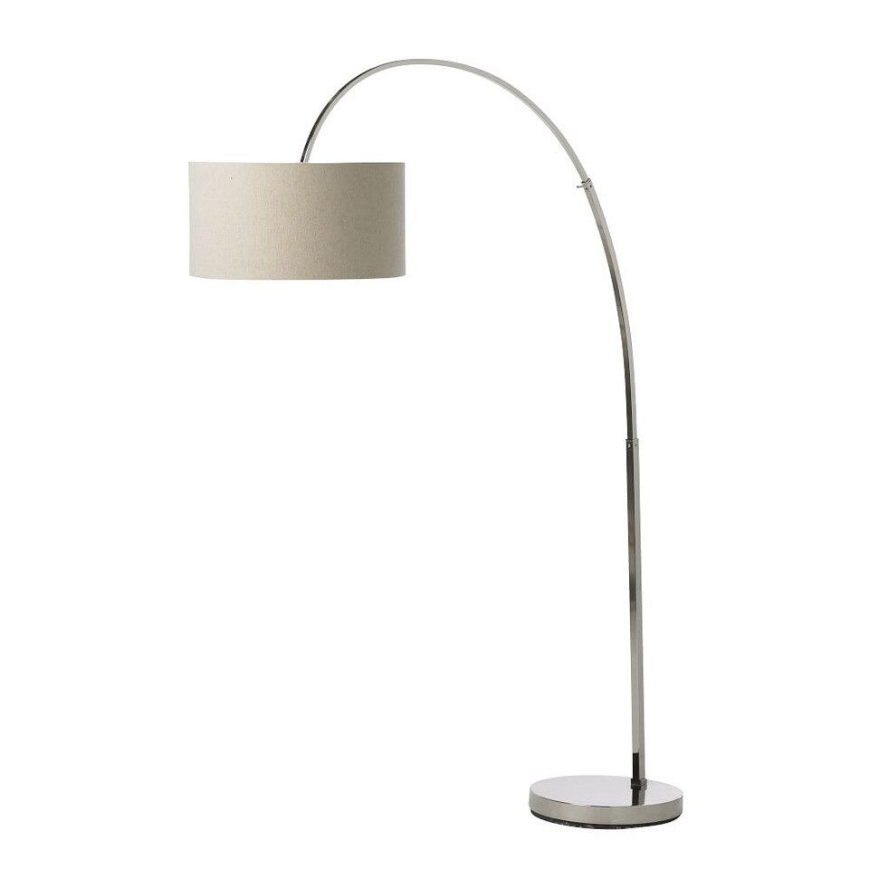 Overarching Floor Lamp - Polished Nickel/Natural | West Elm UK