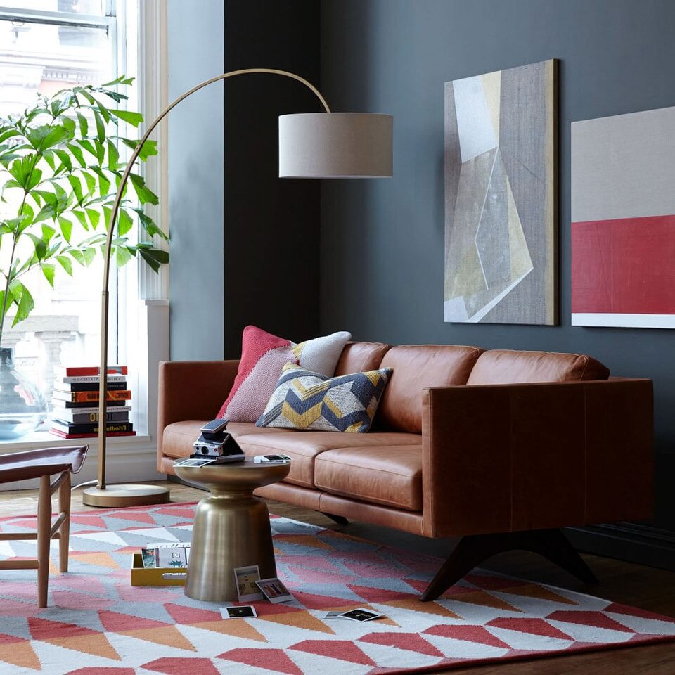 Overarching Linen Shade Floor Lamp (201 cm) | West Elm UK