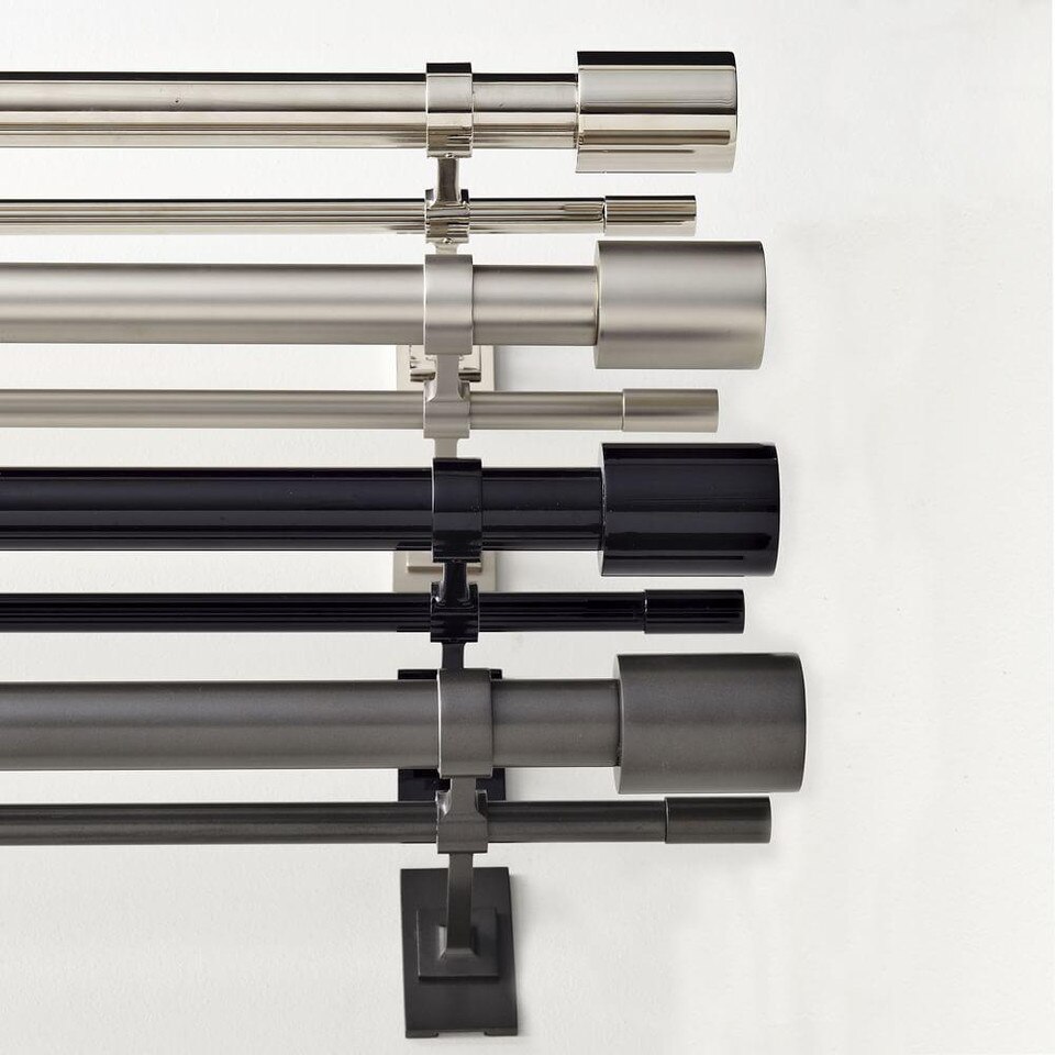 Oversized Adjustable Metal Double Rod - Gunmetal | west elm United Kingdom