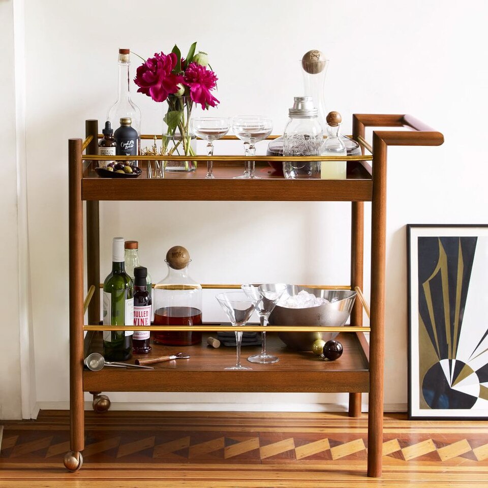 Mid-Century Bar Cart - Walnut | west elm United Kingdom