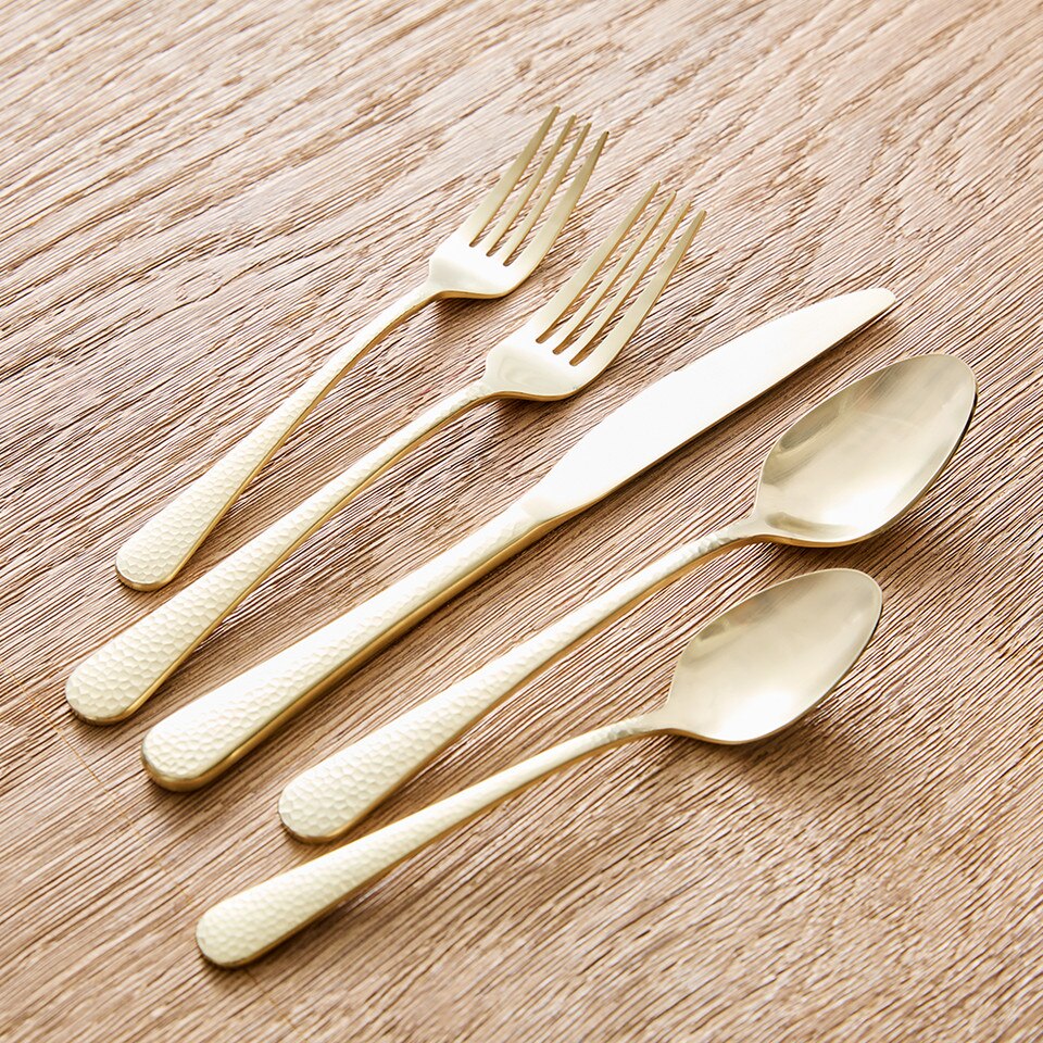 Keene Hammered Cutlery Set - Elegant Dining Essentials | West Elm UK