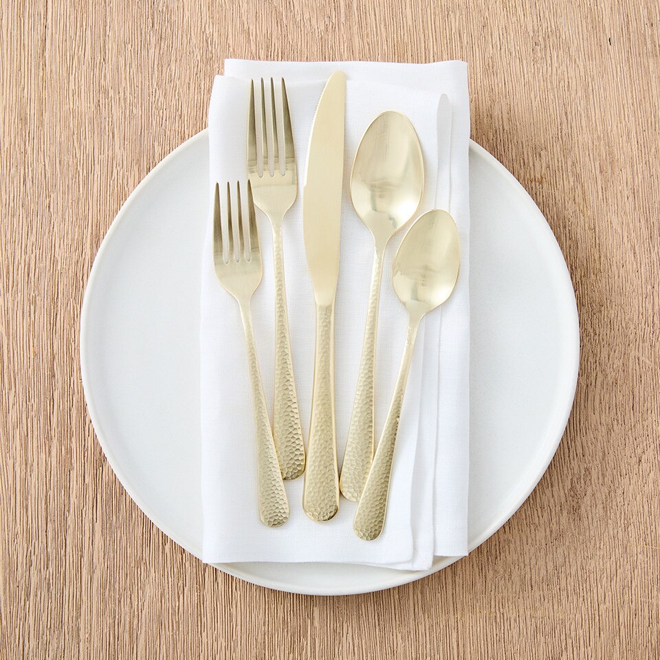 Keene Hammered Cutlery Set - Elegant Dining Essentials | West Elm UK