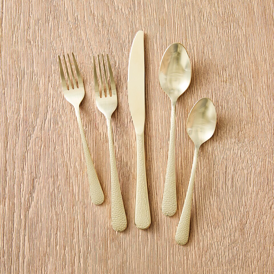 Keene Hammered Cutlery Set - Elegant Dining Essentials | West Elm UK
