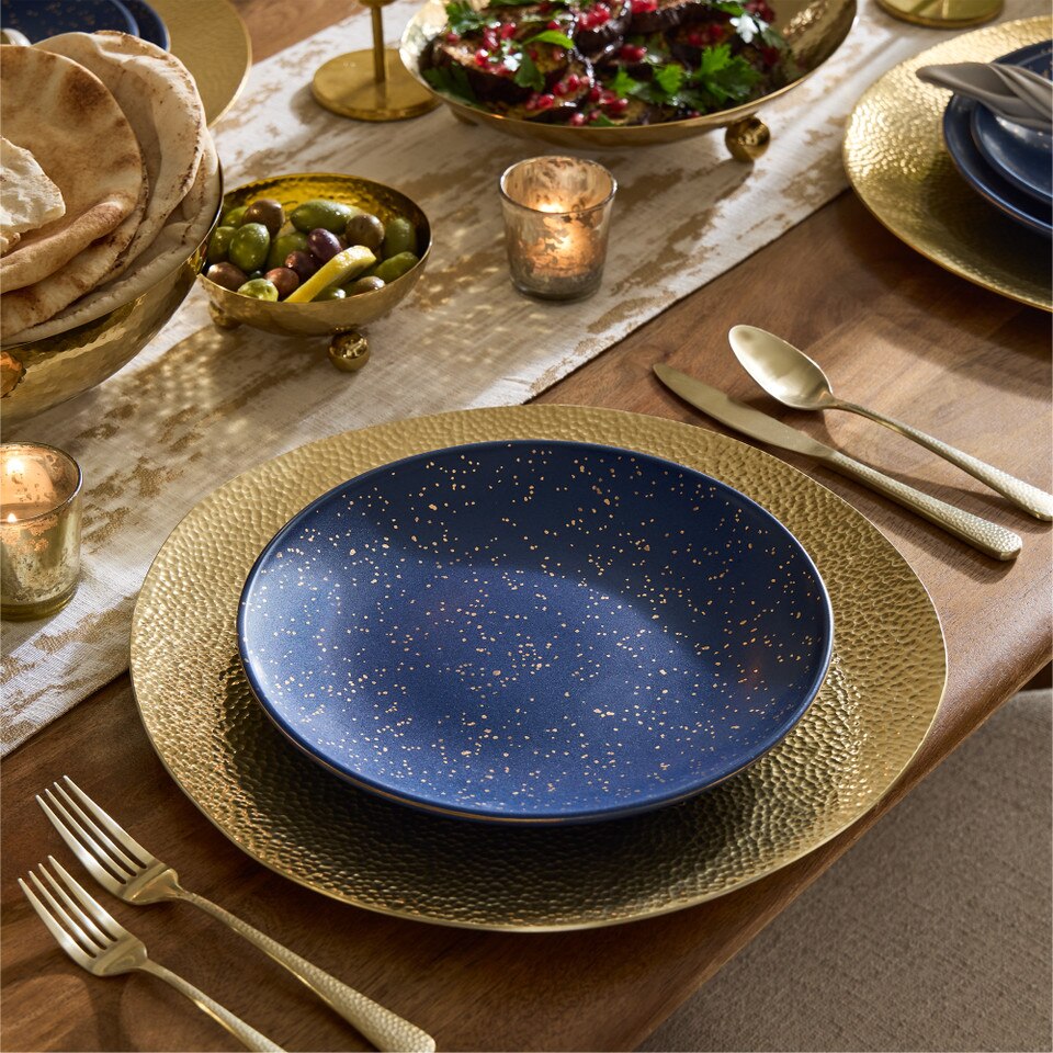 Astral Dinner Plate - Celestial Blue Stoneware | West Elm UK
