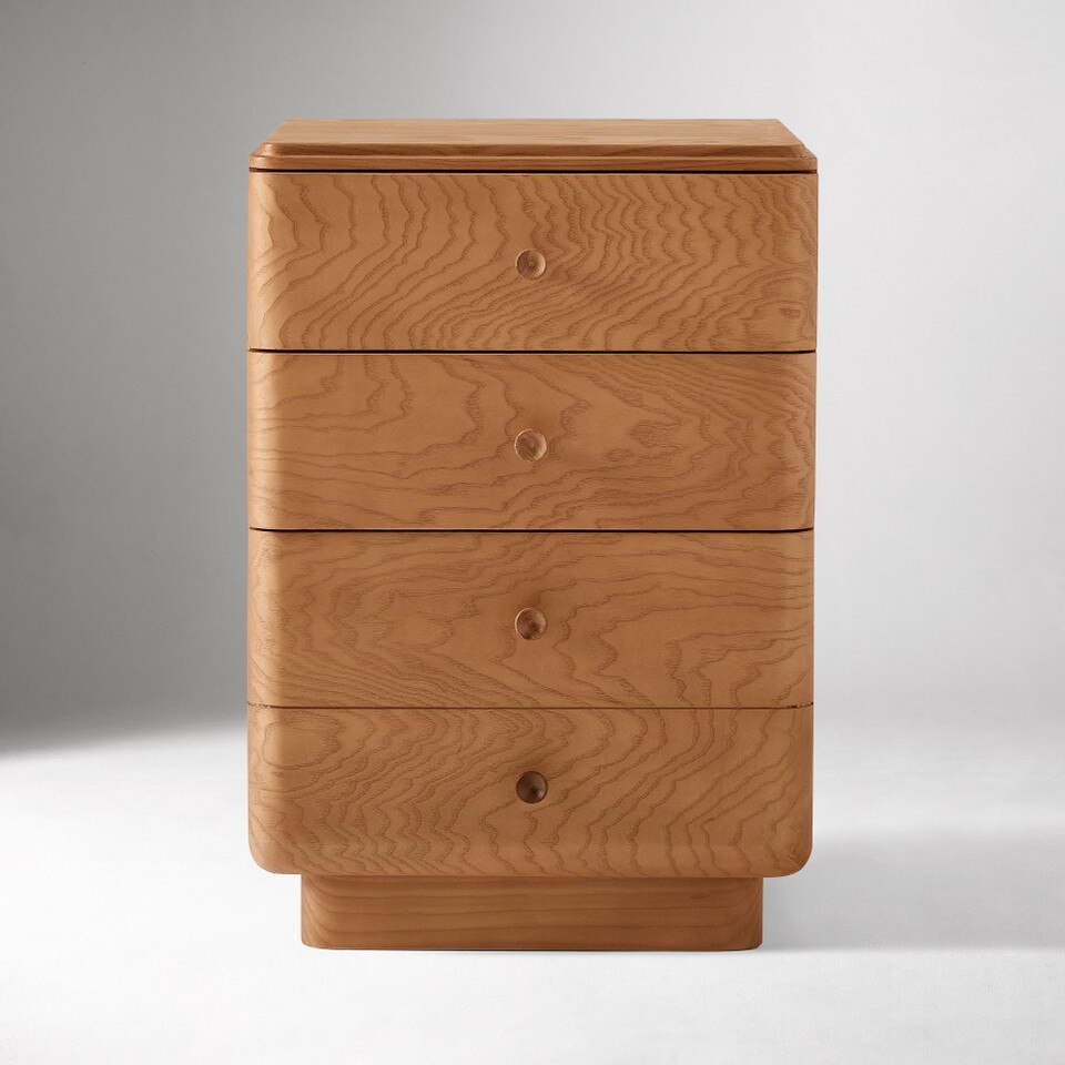 Pierce & Ward Burl Wood Bedside Table (46 cm) | West Elm UK