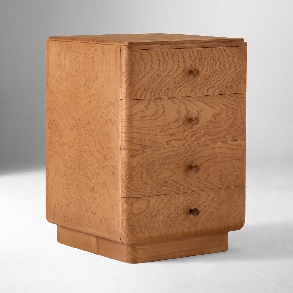 Pierce & Ward Burl Wood Bedside Table (46 cm) | West Elm UK