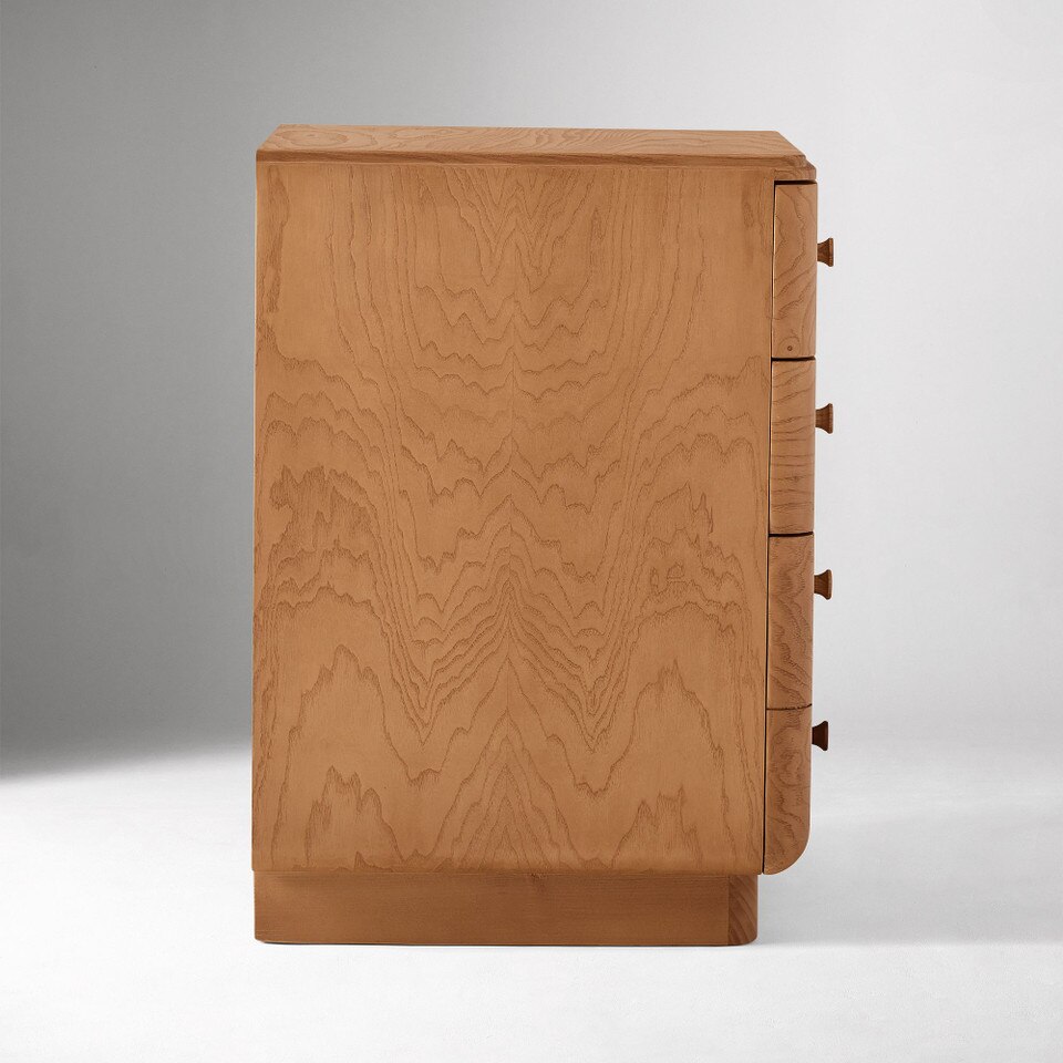 Pierce & Ward Burl Wood Bedside Table (46 cm) | West Elm UK