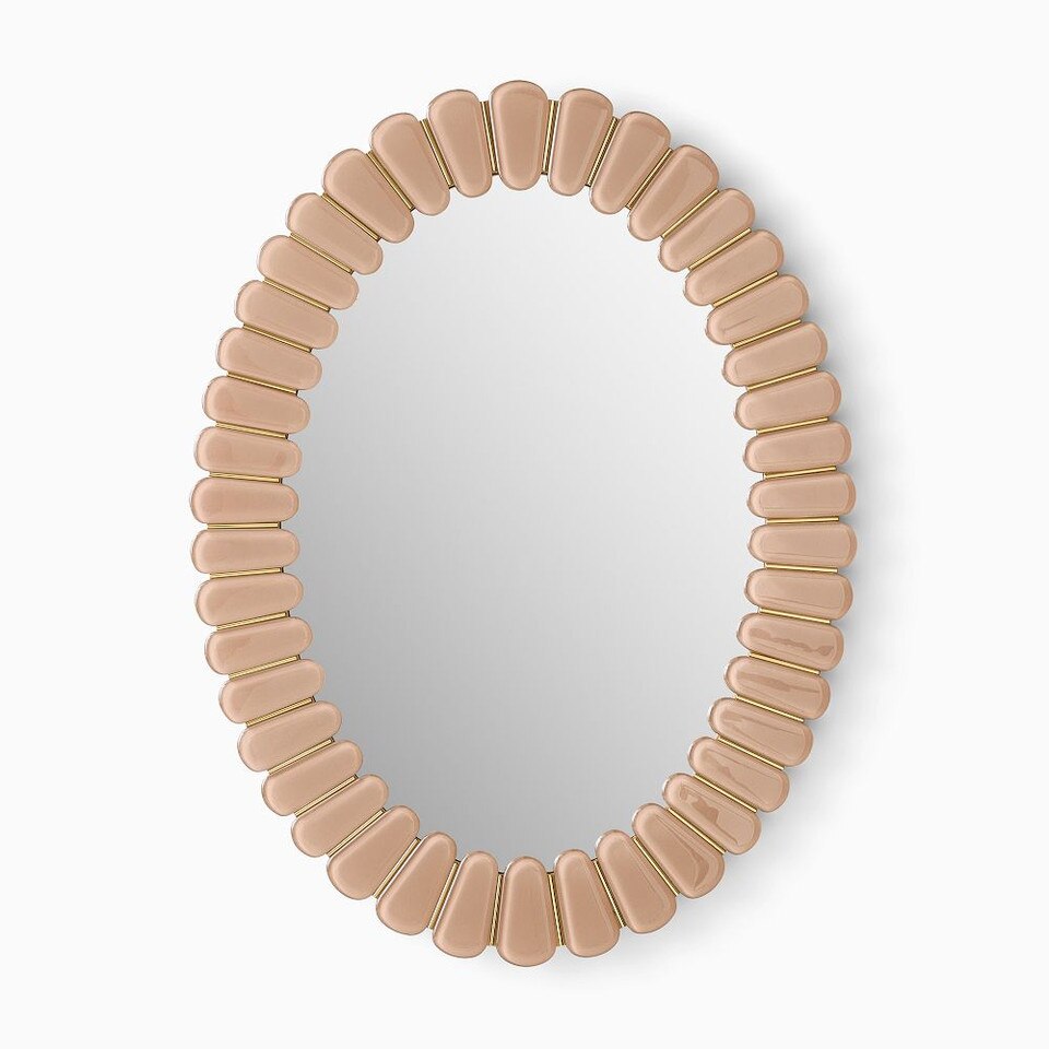 Pierce & Ward Faceted Oval Wall Mirror | West Elm UK