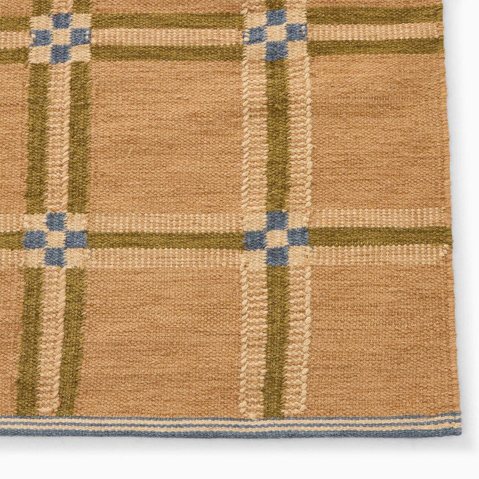 Pierce & Ward Windowpane Check Handwoven Wool Rug | West Elm UK