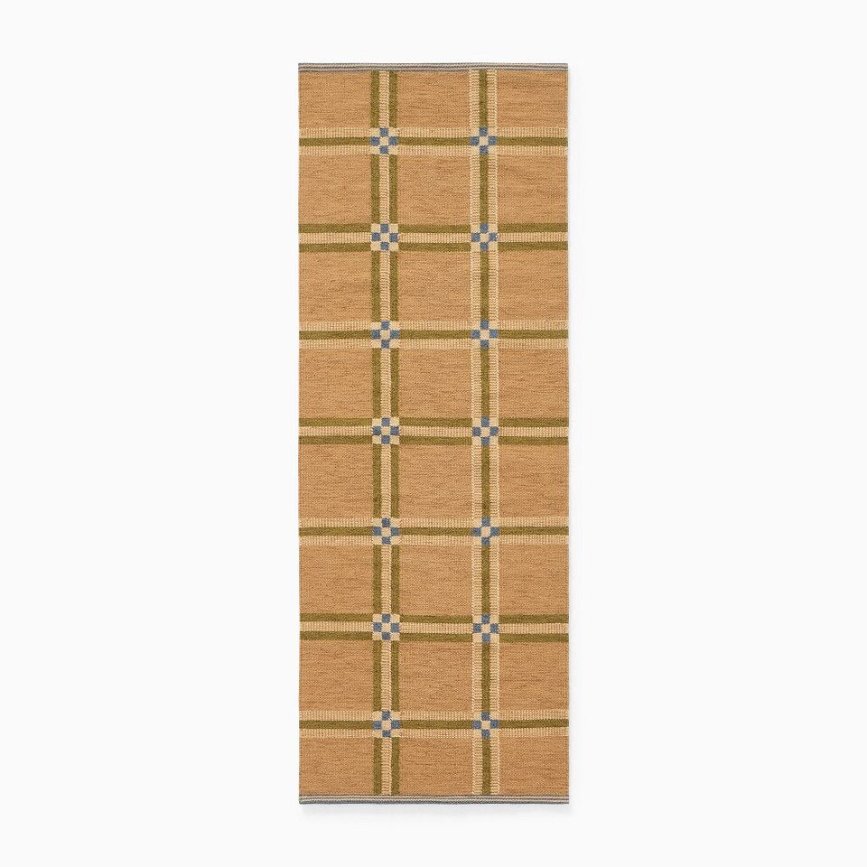 Pierce & Ward Windowpane Checked Handwoven Wool Rug | West Elm UK