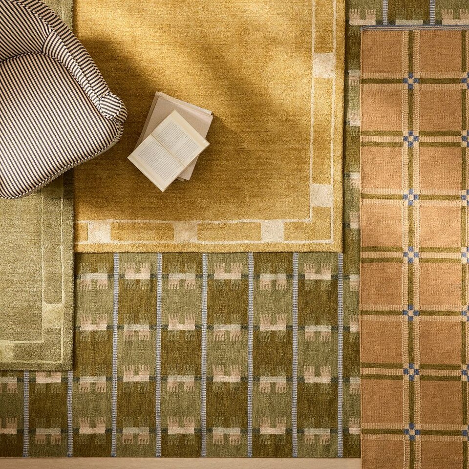 Pierce & Ward Windowpane Checked Handwoven Wool Rug | West Elm UK