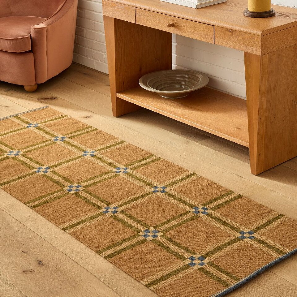Pierce & Ward Windowpane Checked Handwoven Wool Rug | West Elm UK