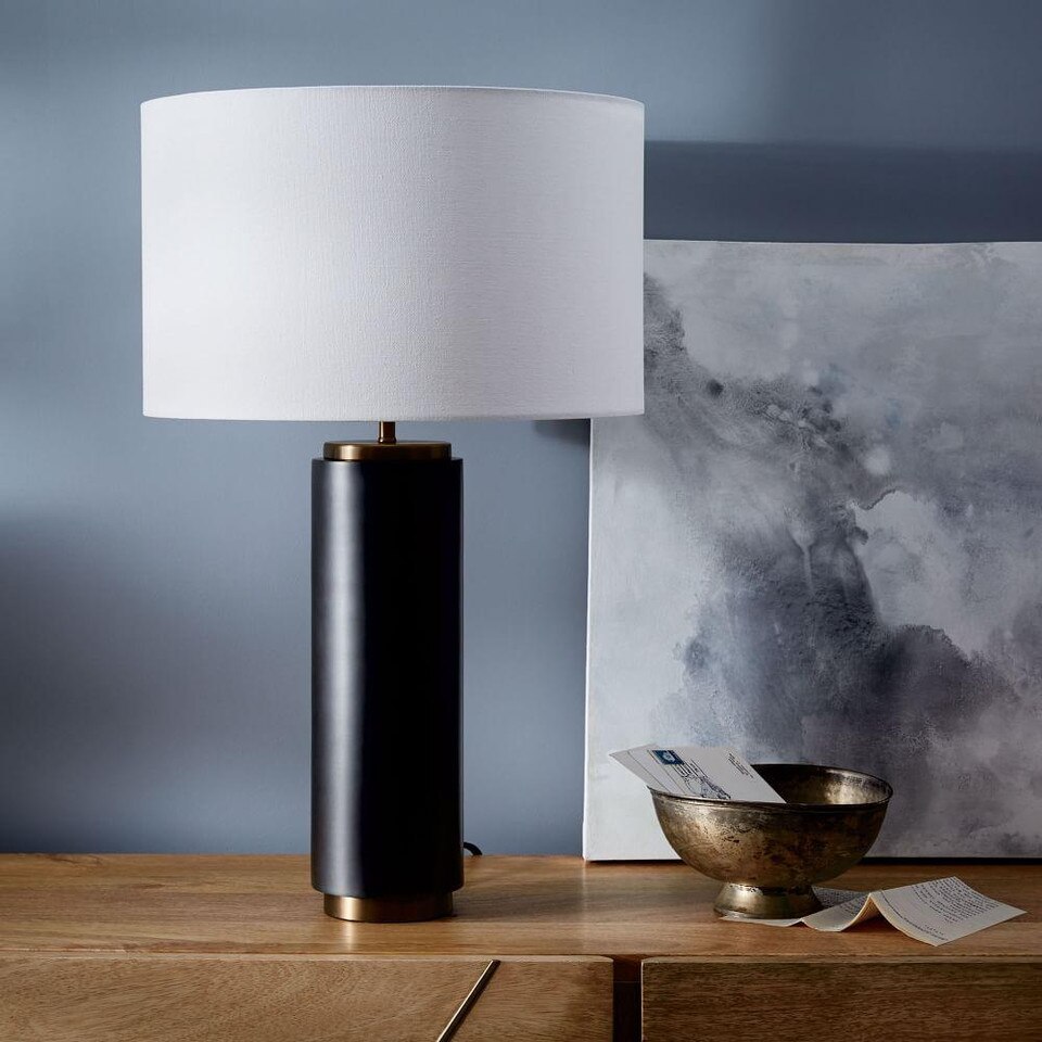 Pillar Table Lamp Antique Bronze West Elm United Kingdom