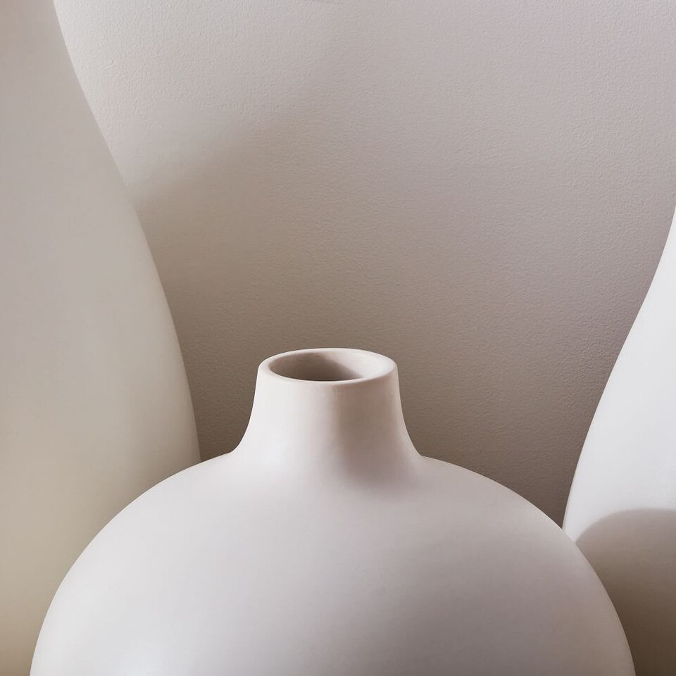 Oversized Pure White Ceramic Vase Collection - Elegant Decor | West Elm UK