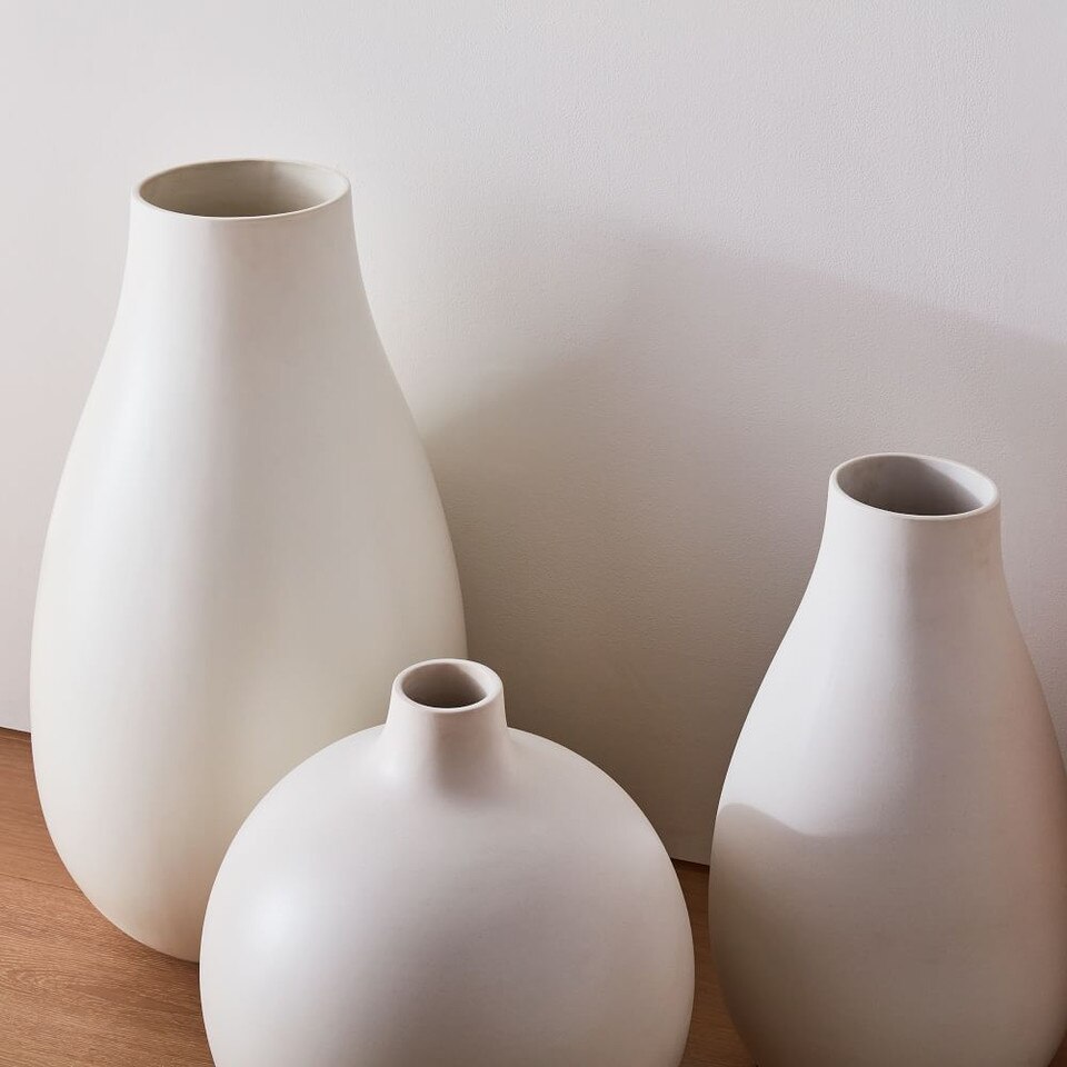 Oversized Pure White Ceramic Vase Collection - Elegant Decor | West Elm UK