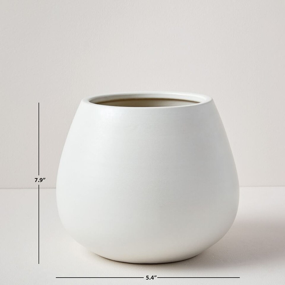 Pure White Ceramic Planters - West Elm UK