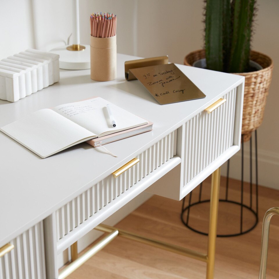 Quinn Lacquer Desk - Modern Glam Workspace | West Elm UK