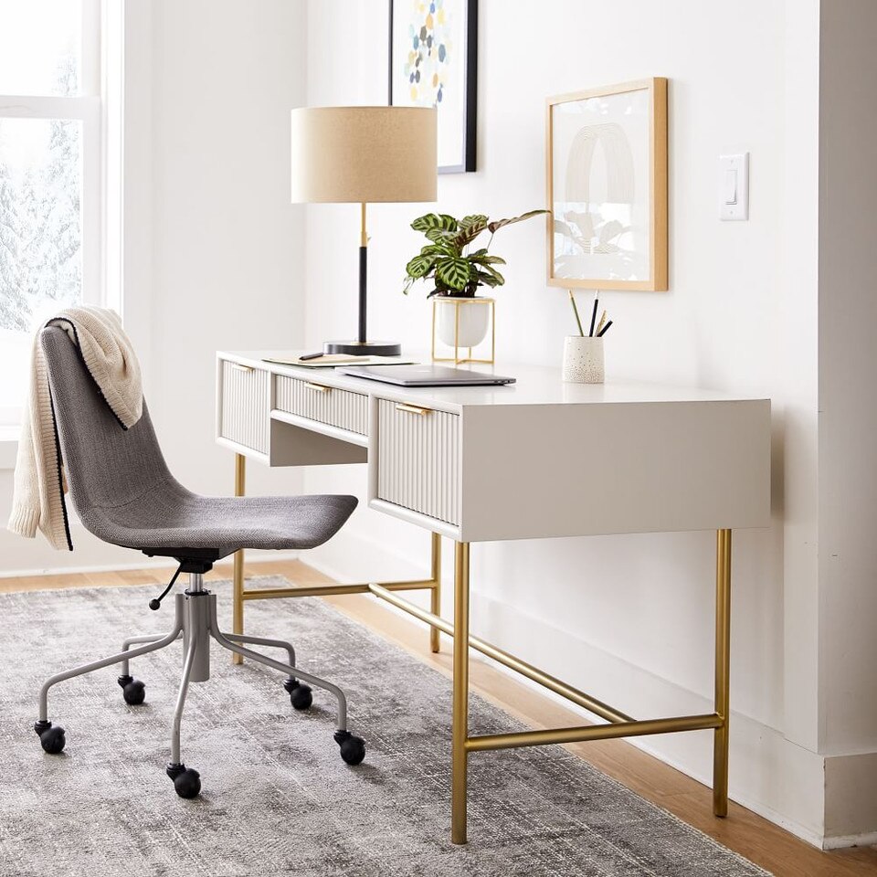 Quinn Lacquer Desk - Modern Glam Workspace | West Elm UK