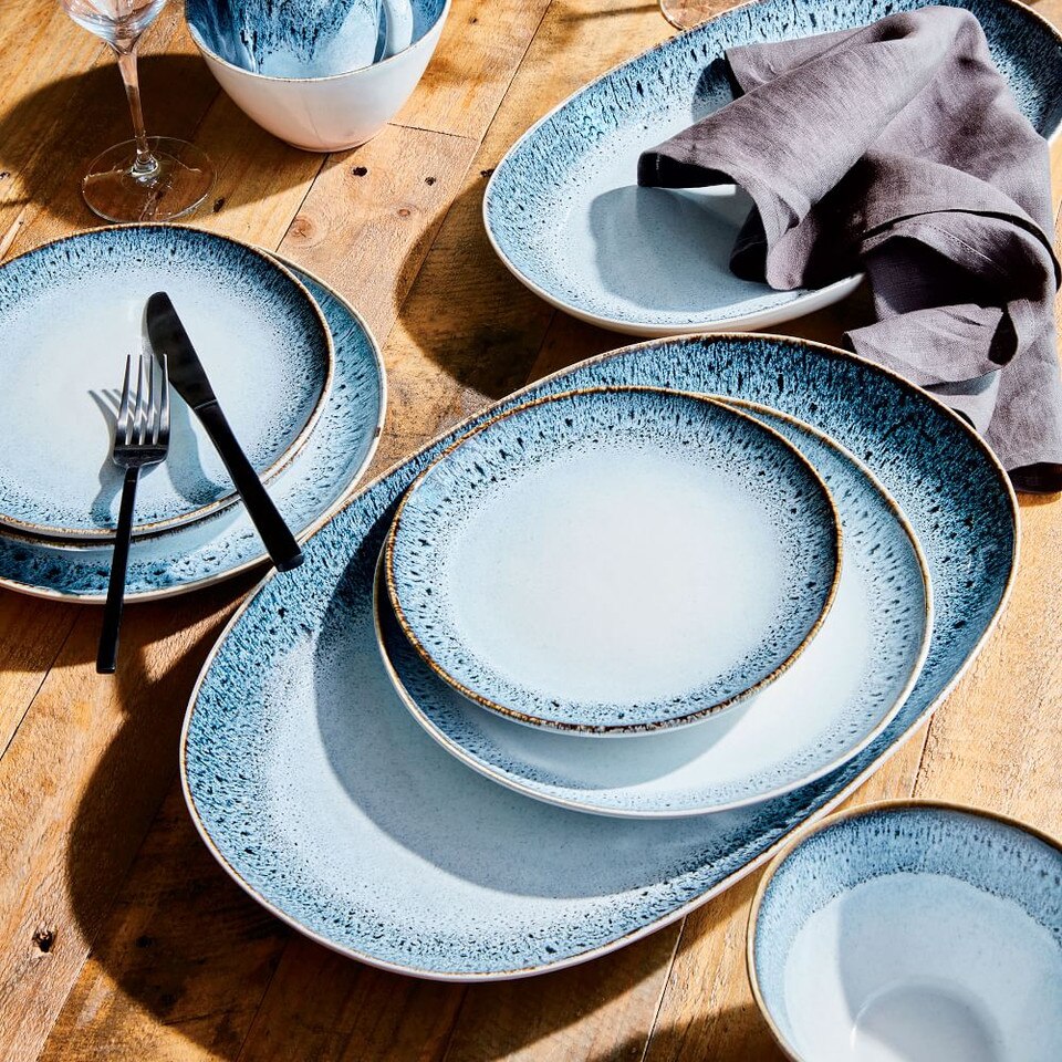 Reactive Glaze Stoneware Dinnerware - Black&White | West Elm United Kingdom