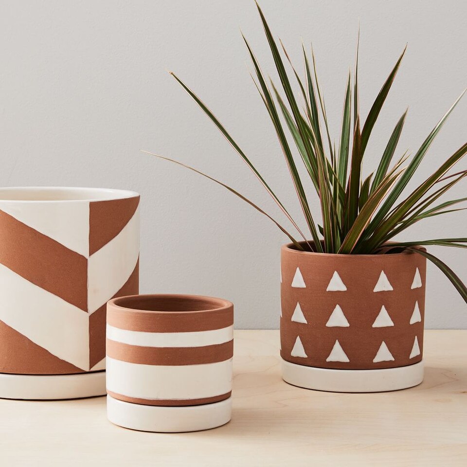 Diego Olivero Rio Terracotta Indoor/Outdoor Cache Pots | West Elm UK