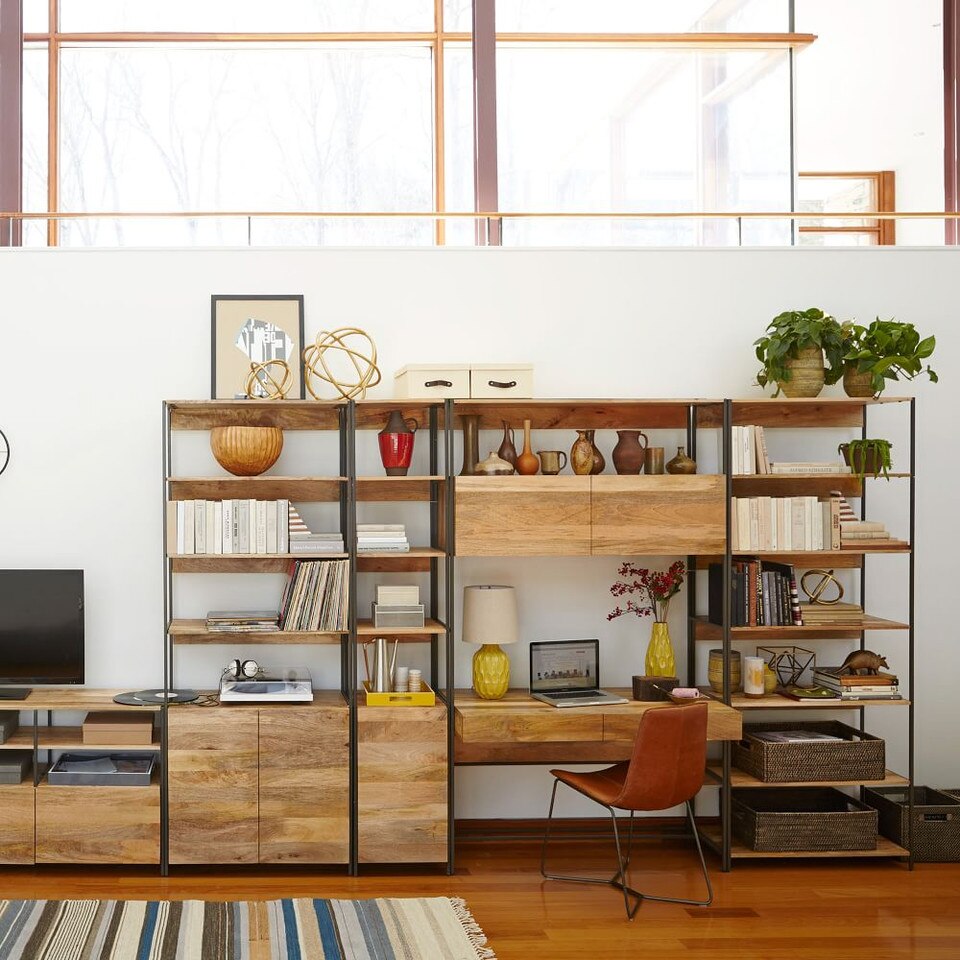 Industrial Modular Storage - Mango Wood & Steel | West Elm UK