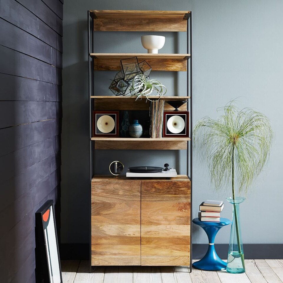 Industrial Modular 84cm Open + Closed Storage - West Elm UK